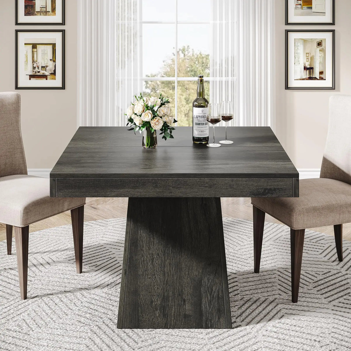 Tribesigns Square Dining Table for 4, 31.5-Inch Kitchen Table Small Di ...