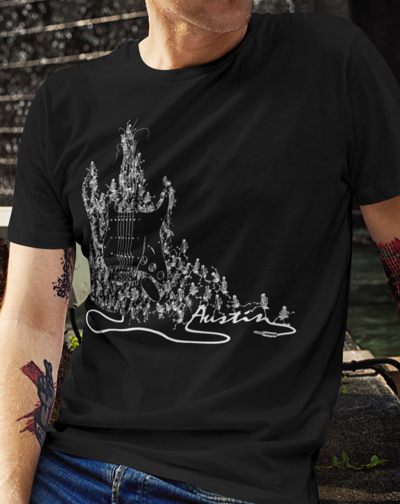 Graphic Austin Skeleton Guitar Design — SnapGoShop