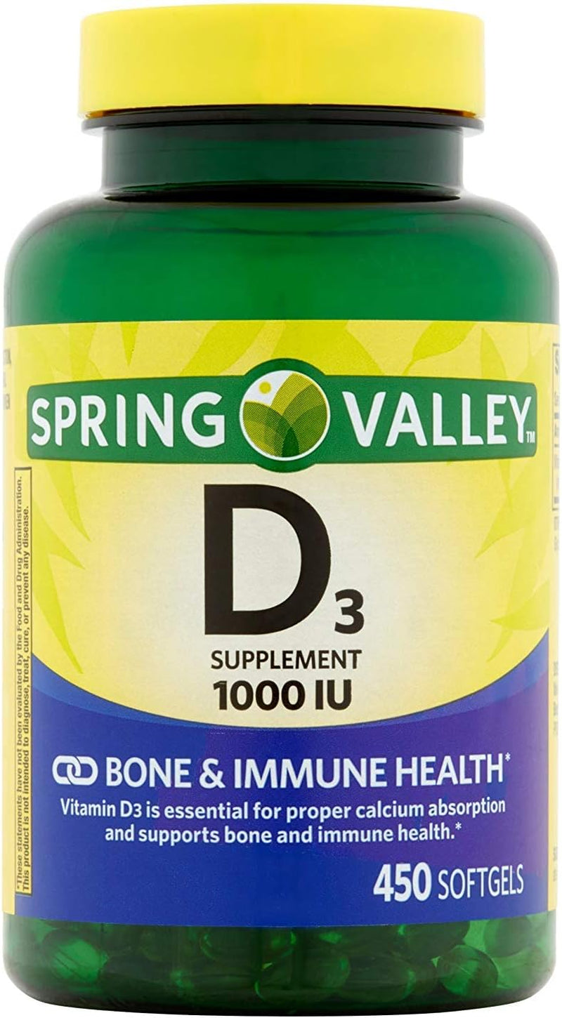 Spring Valley - Vitamin D-3 1000 IU, 450 Softgels — SnapGoShop