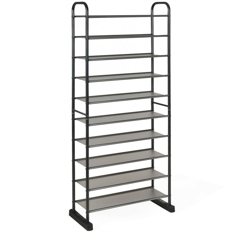 10-Tier Free-Standing Metal Frame Shoe Rack — SnapGoShop